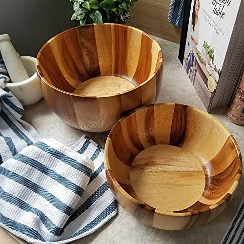 Lipper International 1269 Acacia Sunburst Bowl, Salad-for-Two, 9", Single Bowl
