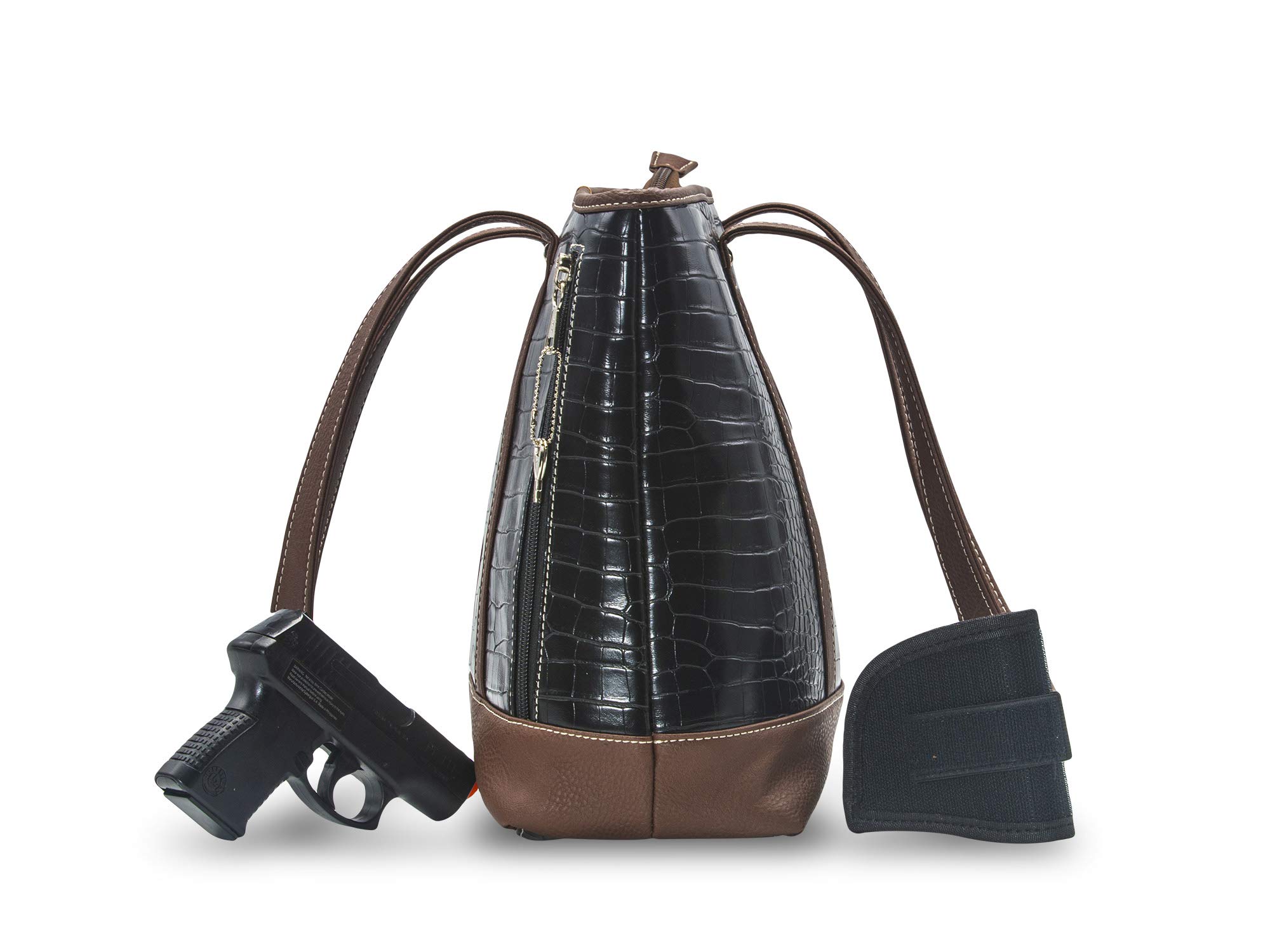Goson Premium Crocodile Embossed PU Faux Leather Concealed Carry Purse Tote