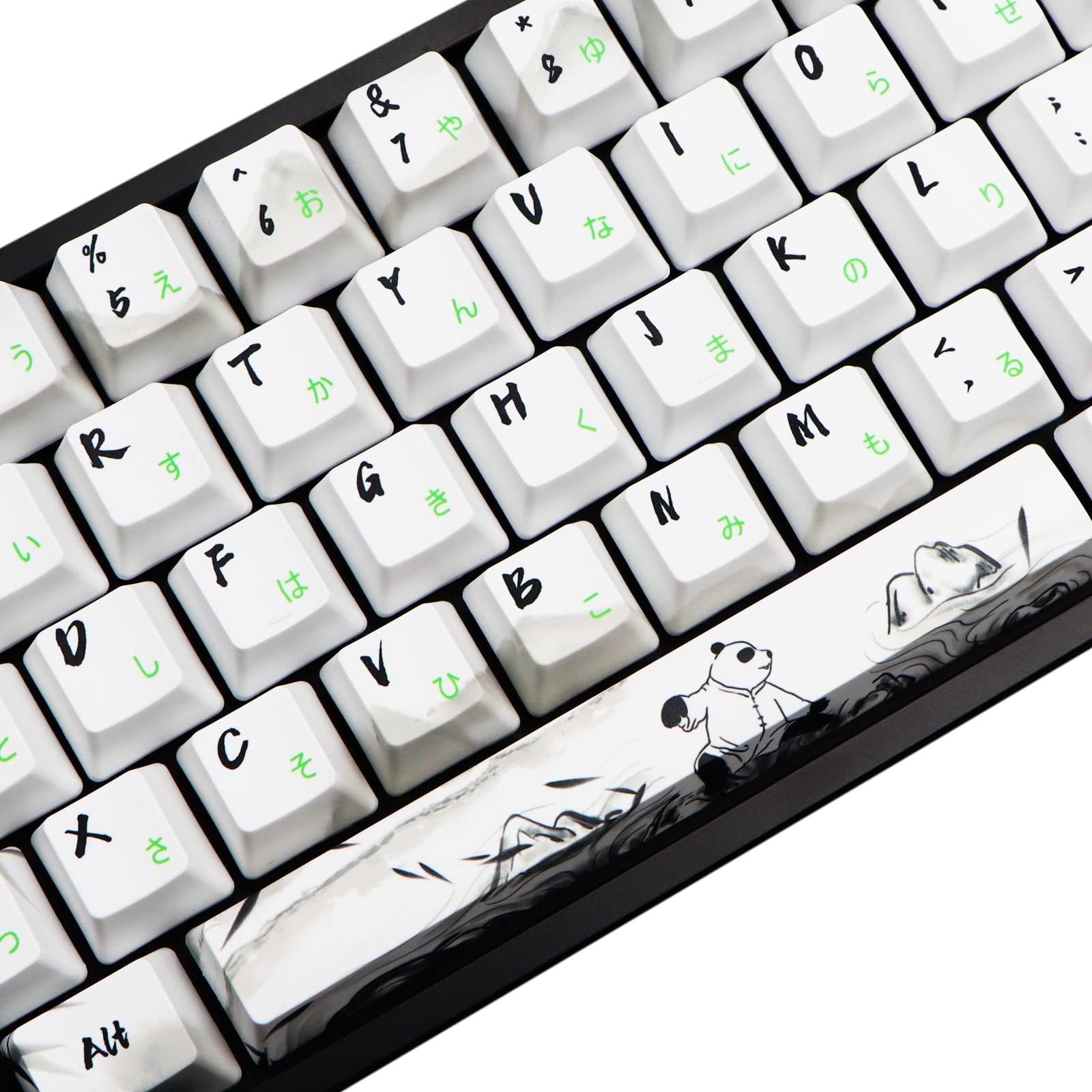 MOLGRIA Keycaps 71 Set Ink Panda for 71 64 61 Keys Keyboard, Custom PBT OEM Profile Key Caps with Keycap Puller for Cherry MX Gateron Khail Switches 60 Percent Gaming Keyboard