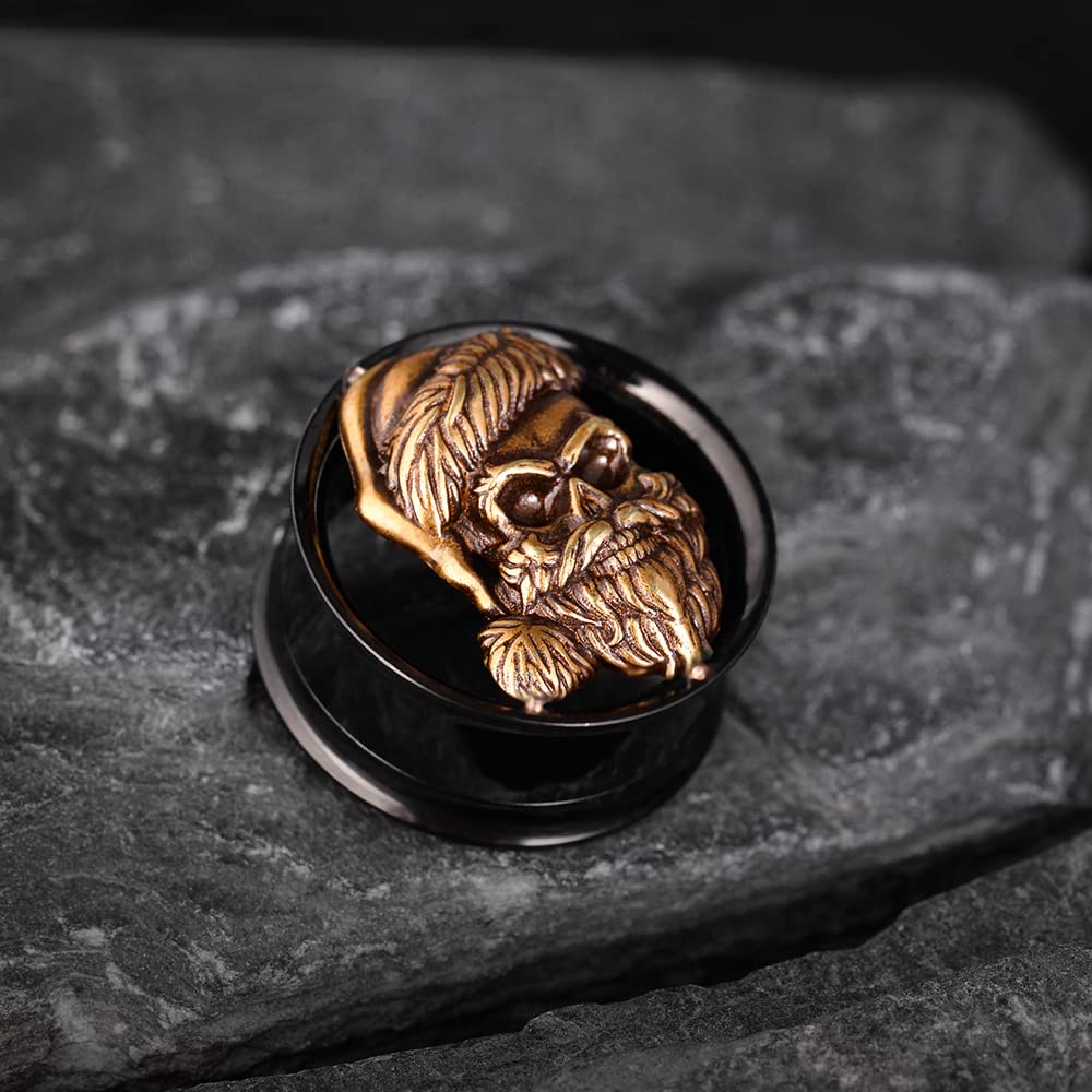 Merry Christmas Santa Claus Ear Gauges Piercing Double Flared Plugs and Tunnels, Elegant Ear Stretchers Earrings Expander.