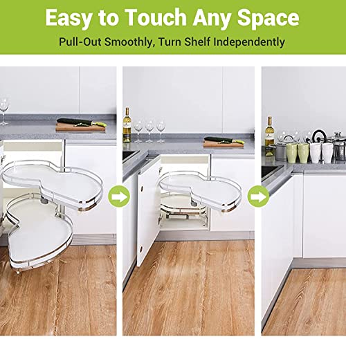 Lvmol Blind Corner Pull Out Cabinet Organizer, Kitchen Cabinet Swing Tray - Soft Close (Swing Right)