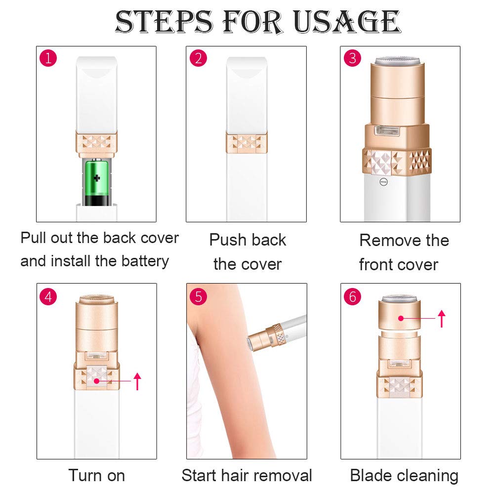 HOT-FEELING Eyebrow Trimmer, New Facial Hair Remover for Women with LED Light
