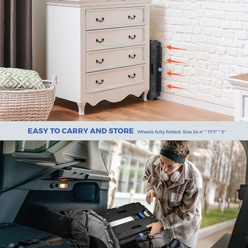 MUNBYN Platform Truck, Push Cart Dolly Moving Foldable Hand Truck, 300lbs Portable Trolley for Garage Household & Office Use Storage