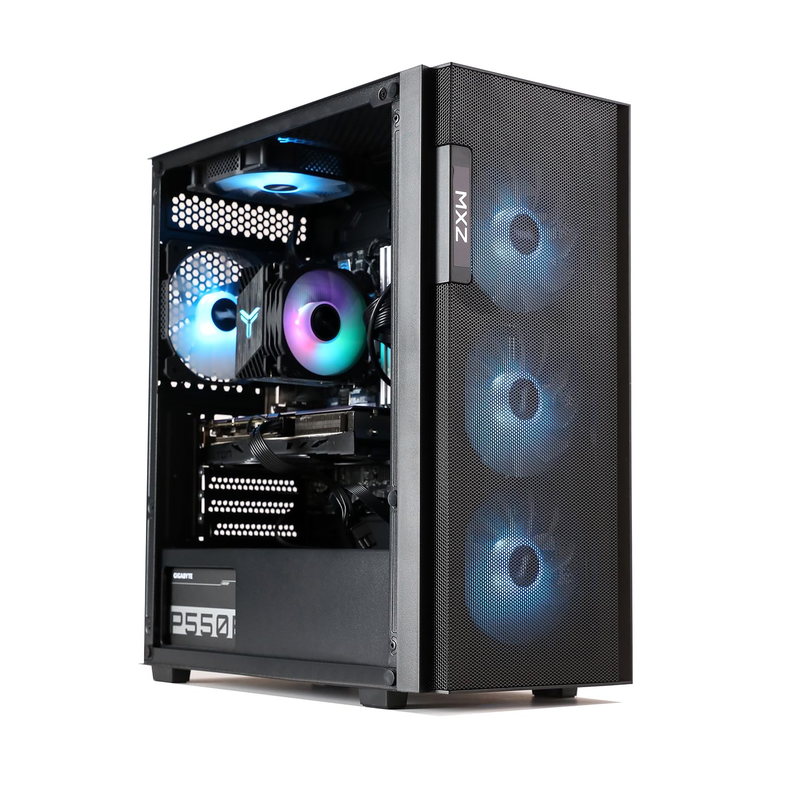 MXZ Gaming PC Desktop Computer,Intel I5 12400F 4.4GHz,RTX 3060TI,16GB DDR4 3200,NVME 500GB SSD,6RGB Fans,Win 11 Pro Ready(I5 12400F | RTX 3060TI)