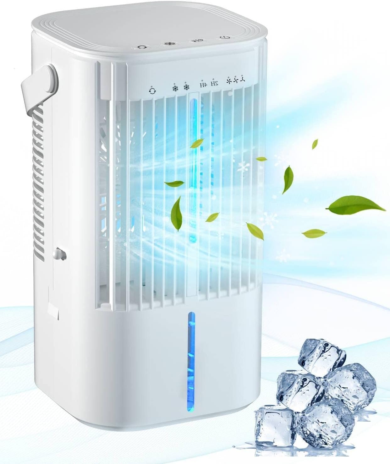 Portable Air Conditioners Fan, Air Cooler Evaporative 180°Auto Rotation, 3 Wind Speed, 2-4H Timer,
