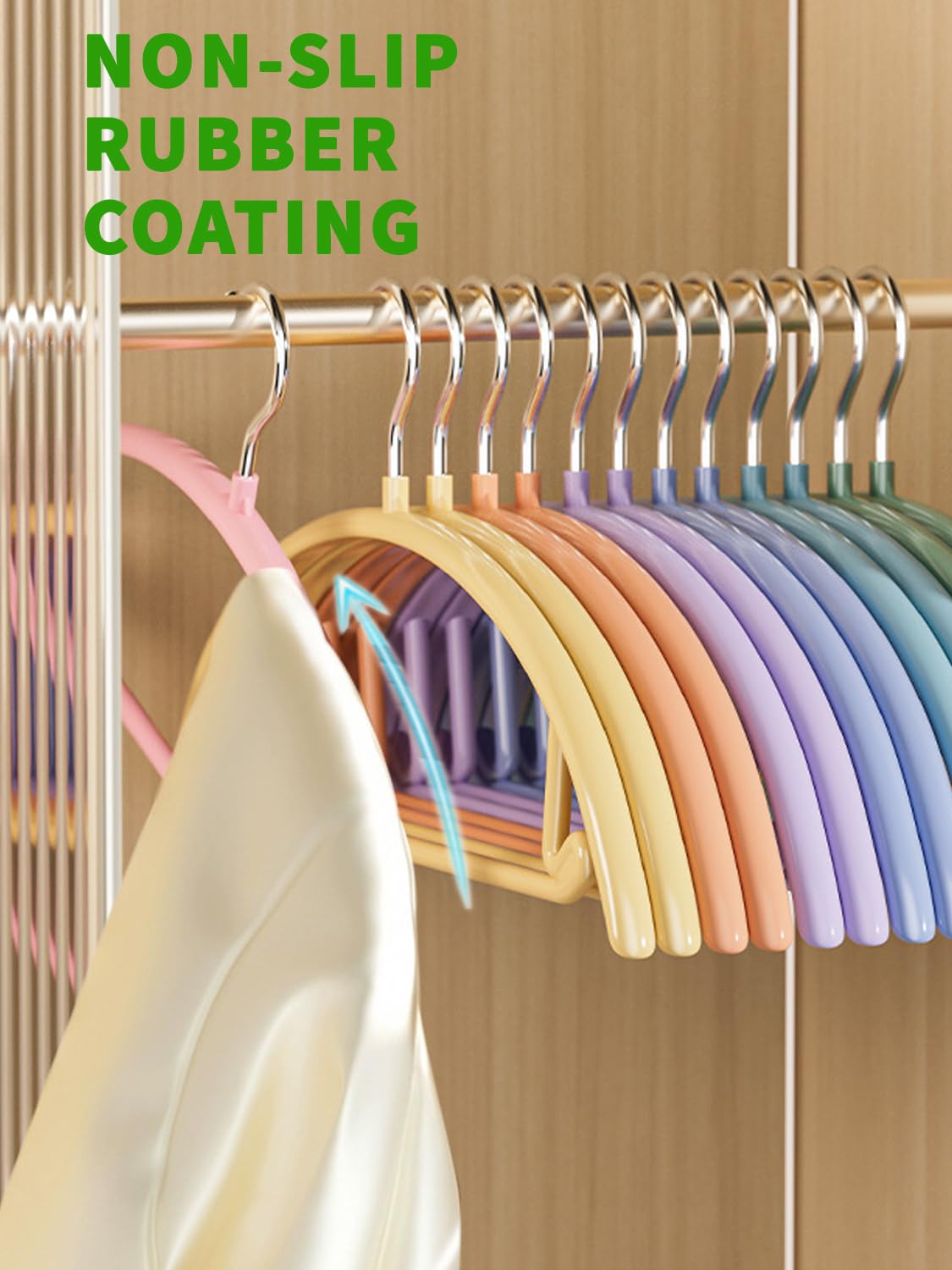 SLMT Coat Hangers Non Slip 21 Pack Sweater Hangers No Shoulder Bump Metal Clothes Hangers for Closet