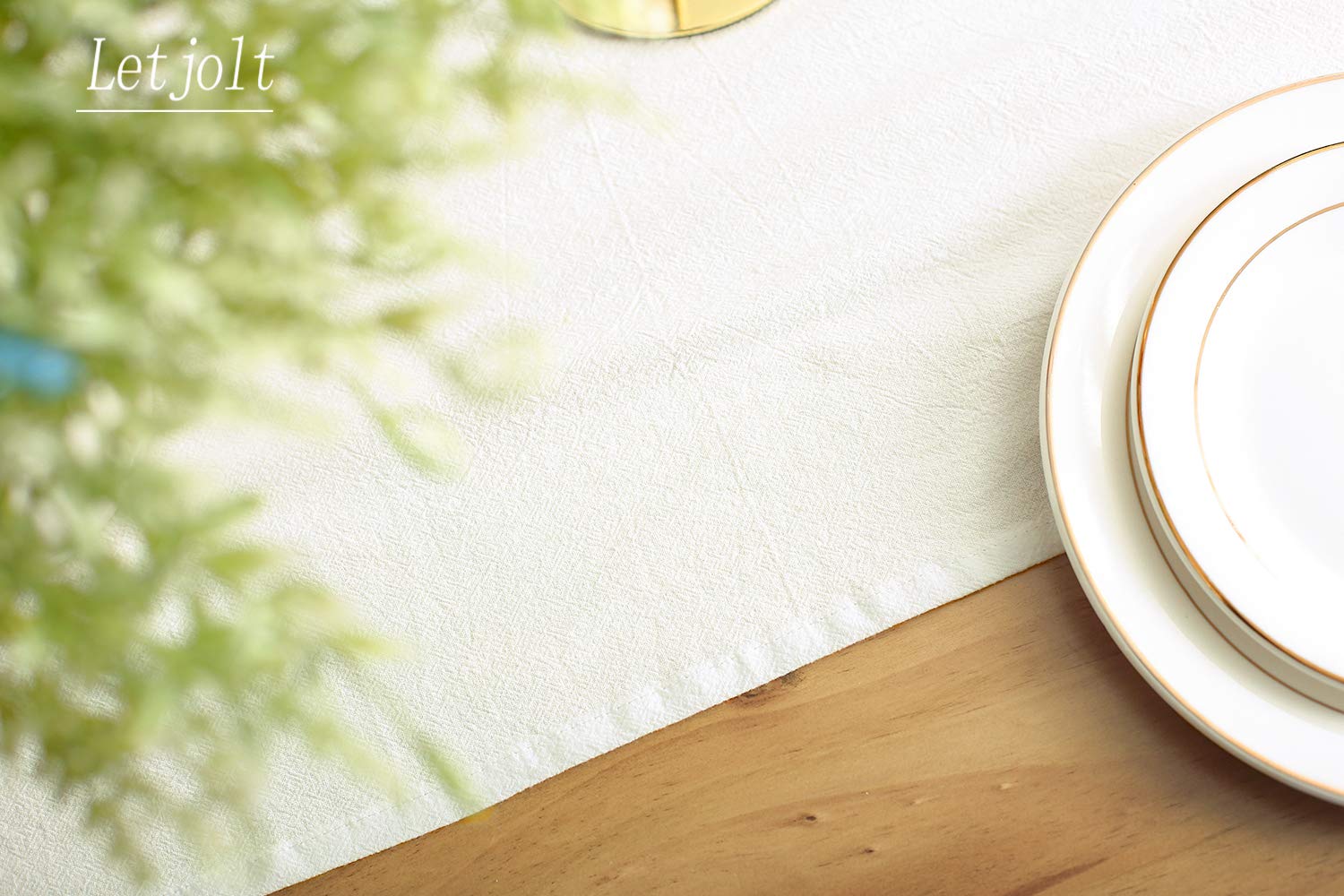 Letjolt White Table Runner Rustic Table Runner 12x72 Inches Cotton Table Runner Plain Table Runner