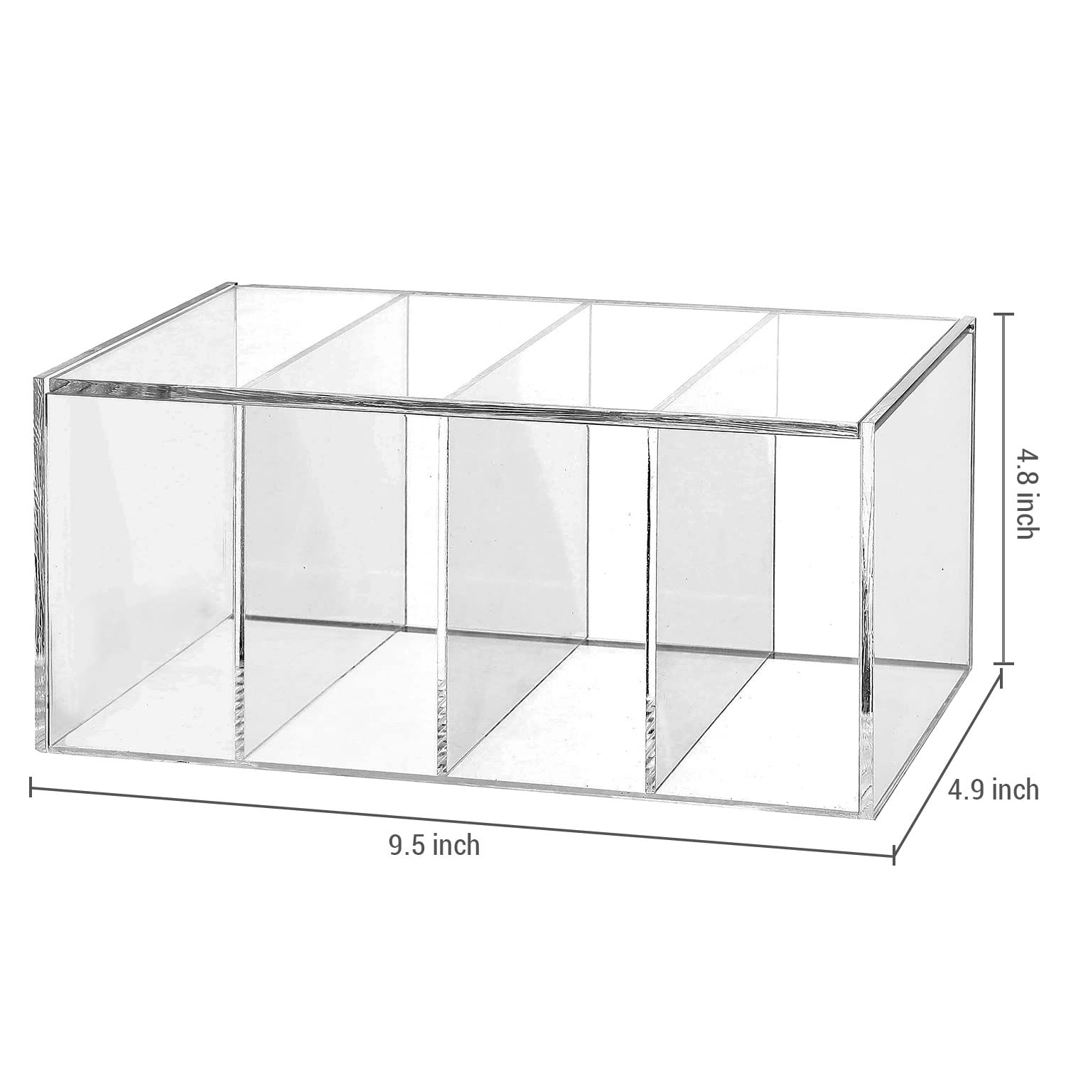MyGift Deluxe Clear Acrylic Coffee Pod Holder, Coffee Bar Accessories Organizer with 4 Compartments and Hinged Lid
