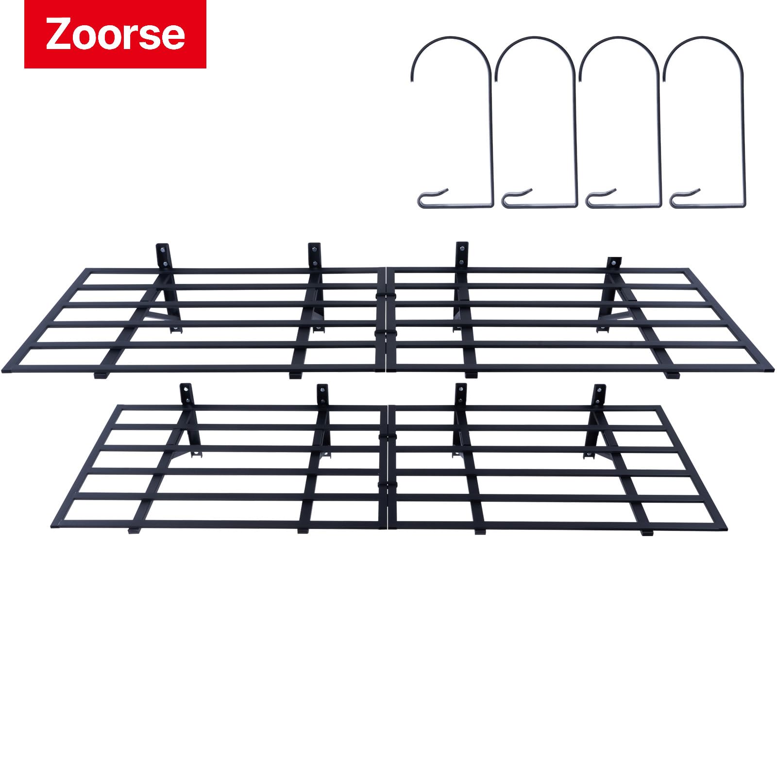Zoorse Garage Storage Shelving, 2 Pack, 6 x 2 ft Heavy Duty Garage Shelves Wall Mounted, 1600 lbs Load Capacity(Total) Garage Storage Rack Floating Shelves, Suitable for Shop, Shed, Garage Storage