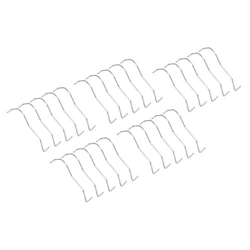 PATIKIL 3.3x0.9 Cage Door Hook, 25Pcs Stainless Steel Durable Singe Wire Water Pipe Latch Hook for Locking and Fixing Rabbit Pig Poultry Cage, Silver