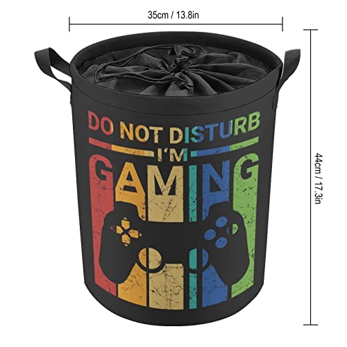 Retro Gamer Laundry Basket Boys Laundry Hamper Gaming Decor Small Dirty Clothes Hamper Collapsible Storage Organizer Bag Video Game Room Accessories and Decor