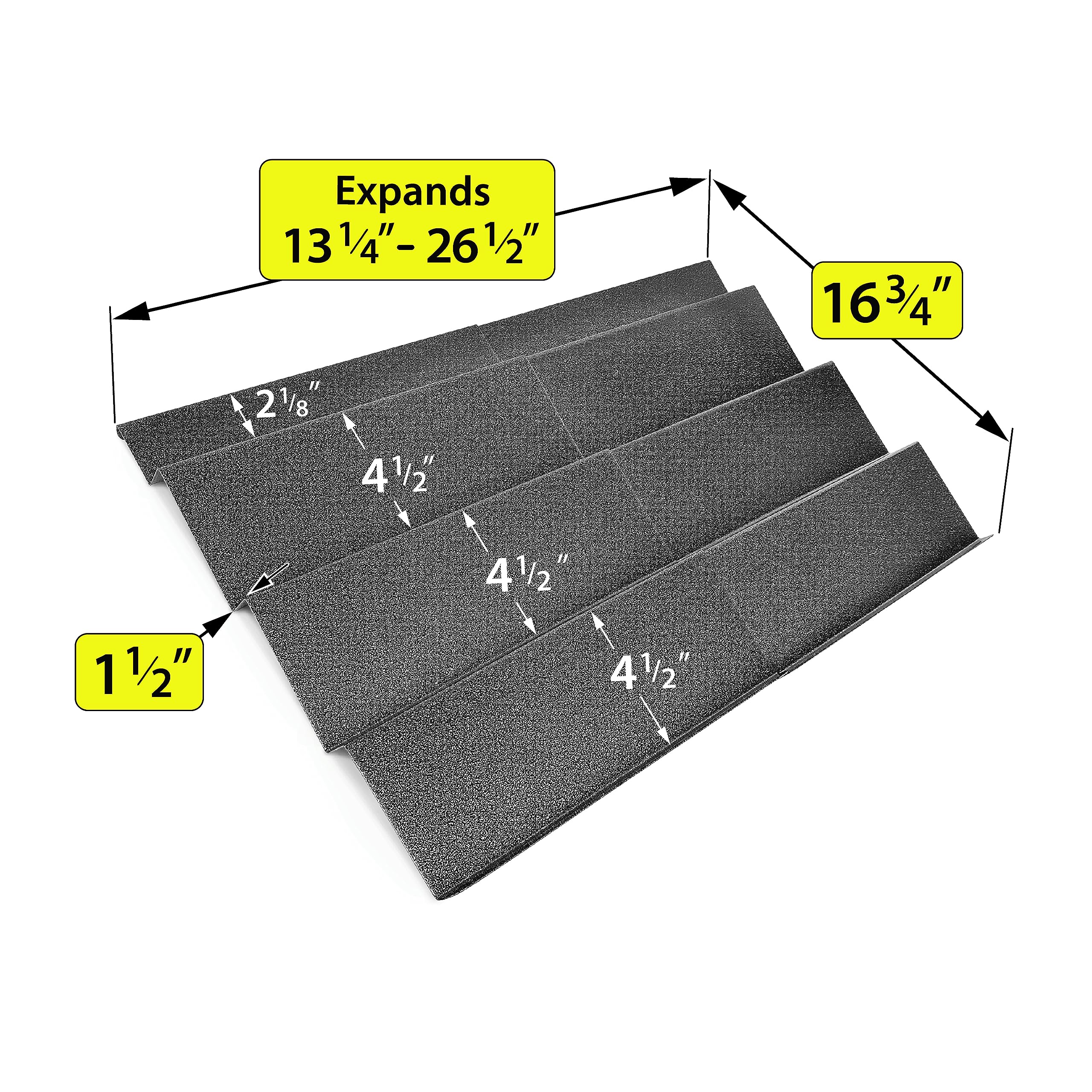 LYNK PROFESSIONALĀ® Expandable Organizer - Heavy Gauge Steel 4 Tier Spice Rack Insert Tray for Spice Jars, Herbs and Seasoning - Kitchen Cabinet Drawer Storage - Silver Metallic