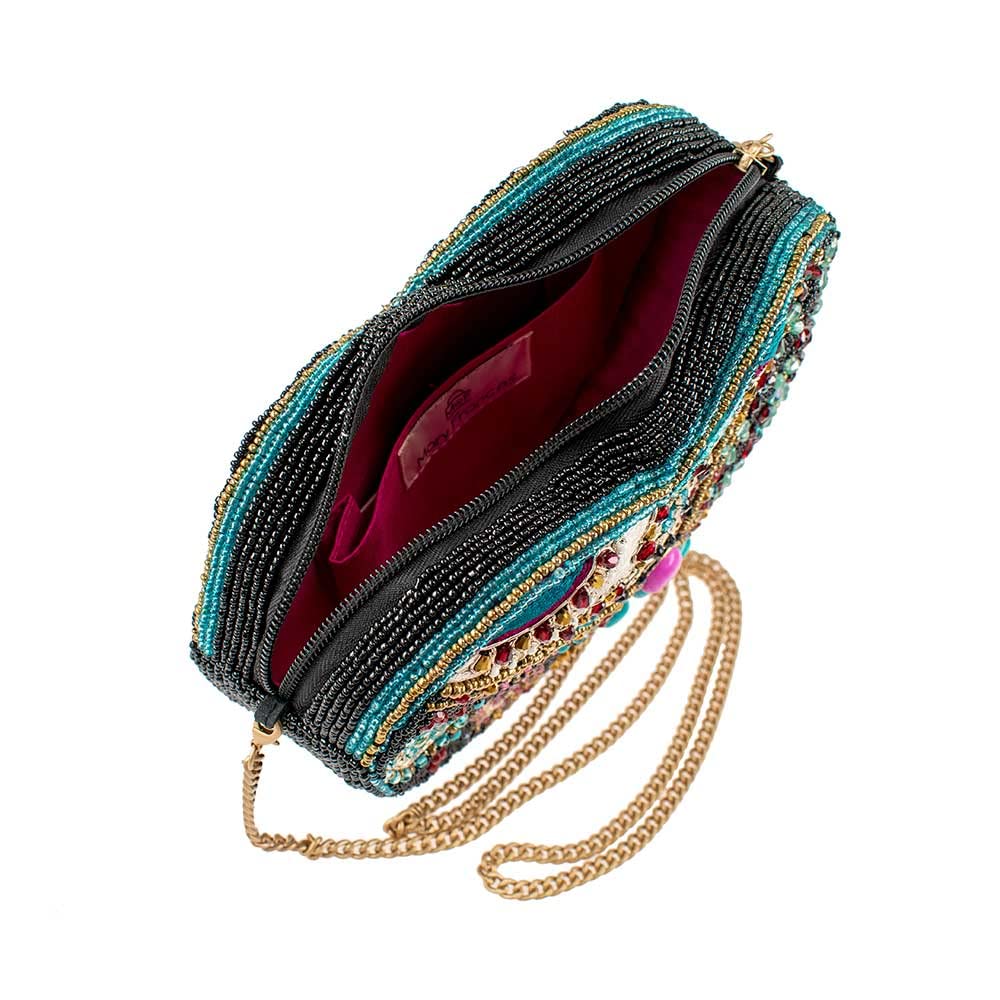 Mary Frances Crazy in Love Beaded Quilted Paisley Heart Crossbody Handbag, Multi