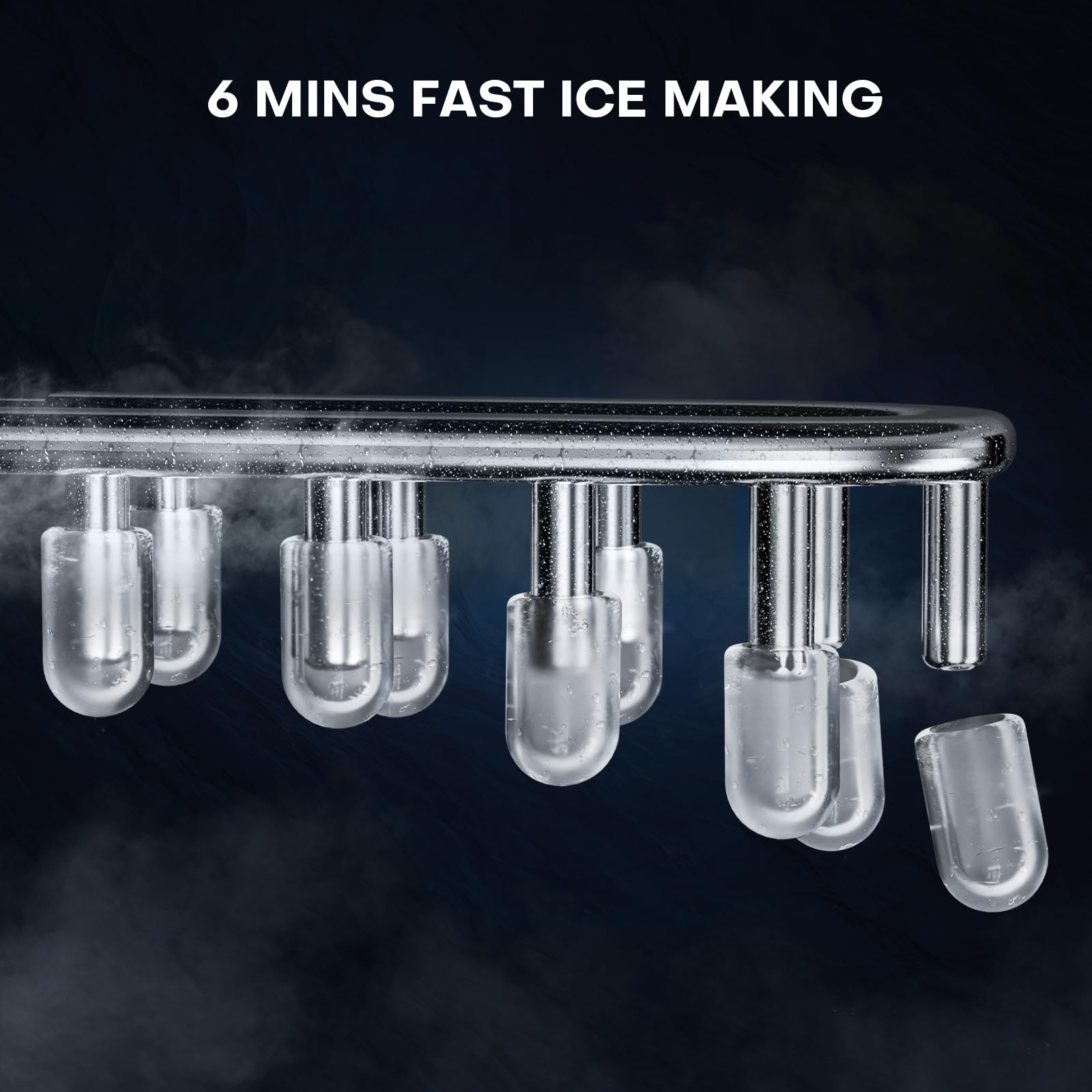 Upstreman Y90 Countertop Ice Maker, Self-Cleaning, Portable Ice Machine, 26Lbs/24 Hours, 9 Ice Cubes Maker Machine, Portable Bullet Ice Maker for Kitchen, Home, Bar, Office, White