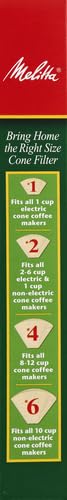 Melitta #2 Cone Coffee Filters, Natural Brown, 40 Count