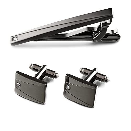 Men's Cufflinks Men's Crystal Cufflinks Tie Clip Set Cufflinks