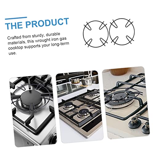 VILLCASE Shelf for Stove Iron Shelf Brackets Tool Stand 4pcs Non- Pot Rack Wok Accessories Gas Stove Support Gas Stove Accessory Black Iron Gas Stoves Tool Pan Holder Oven Accessories