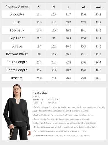 SuperPrity 2 Piece Sweater Sets for Women Winter Wide Leg Pants Knit Outfits Set Comfy Long Sleeve Lounge Wear Sweatsuit Set-L,Dark Green