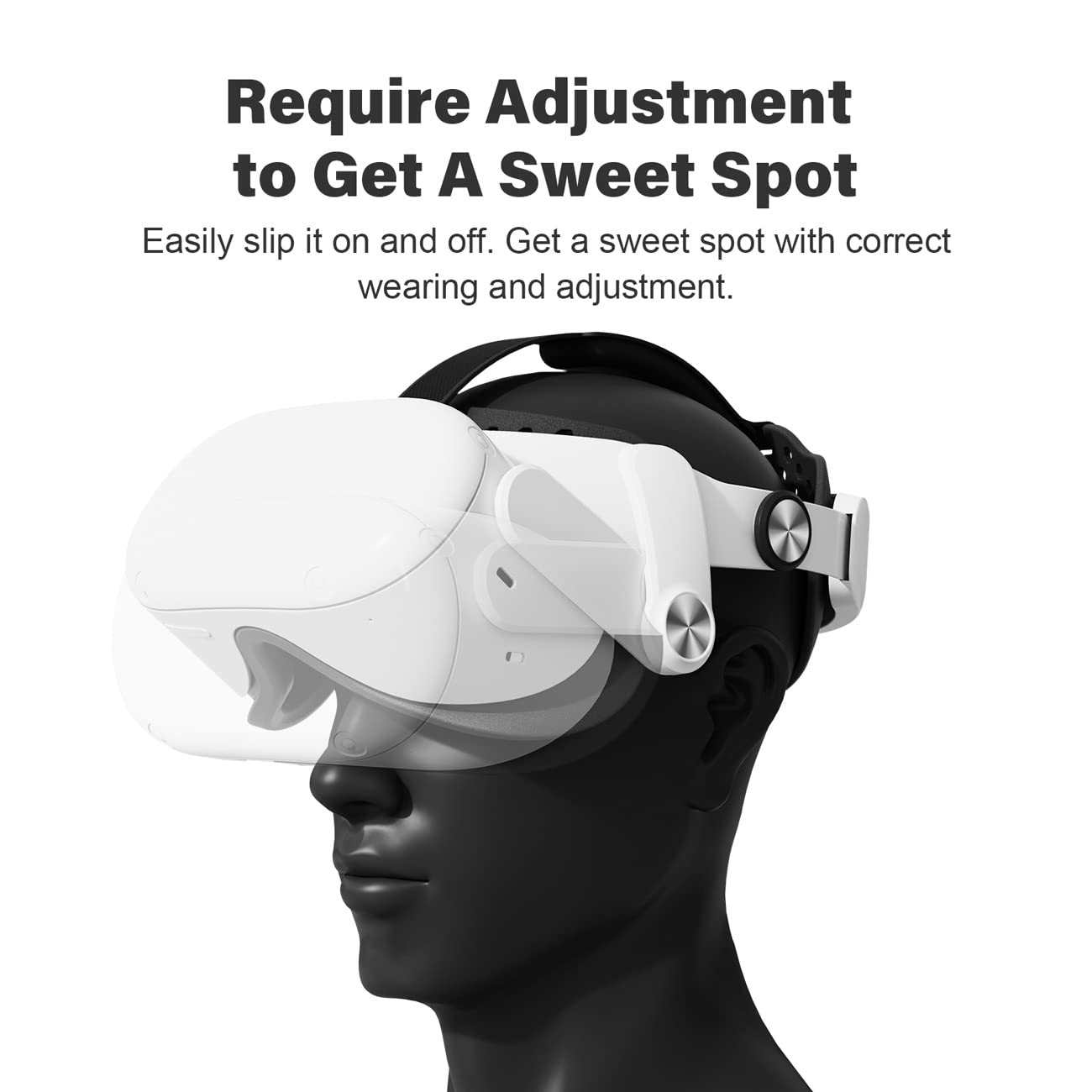MAIORD Adjustable Head Strap for Oculus Quest 2, Lightweight Elite Strap for Enhanced Support and Comfort, Accessories for Oculus Quest 2, No Battery