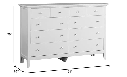 Glory Furniture Hammond 8 Drawer Dresser in White