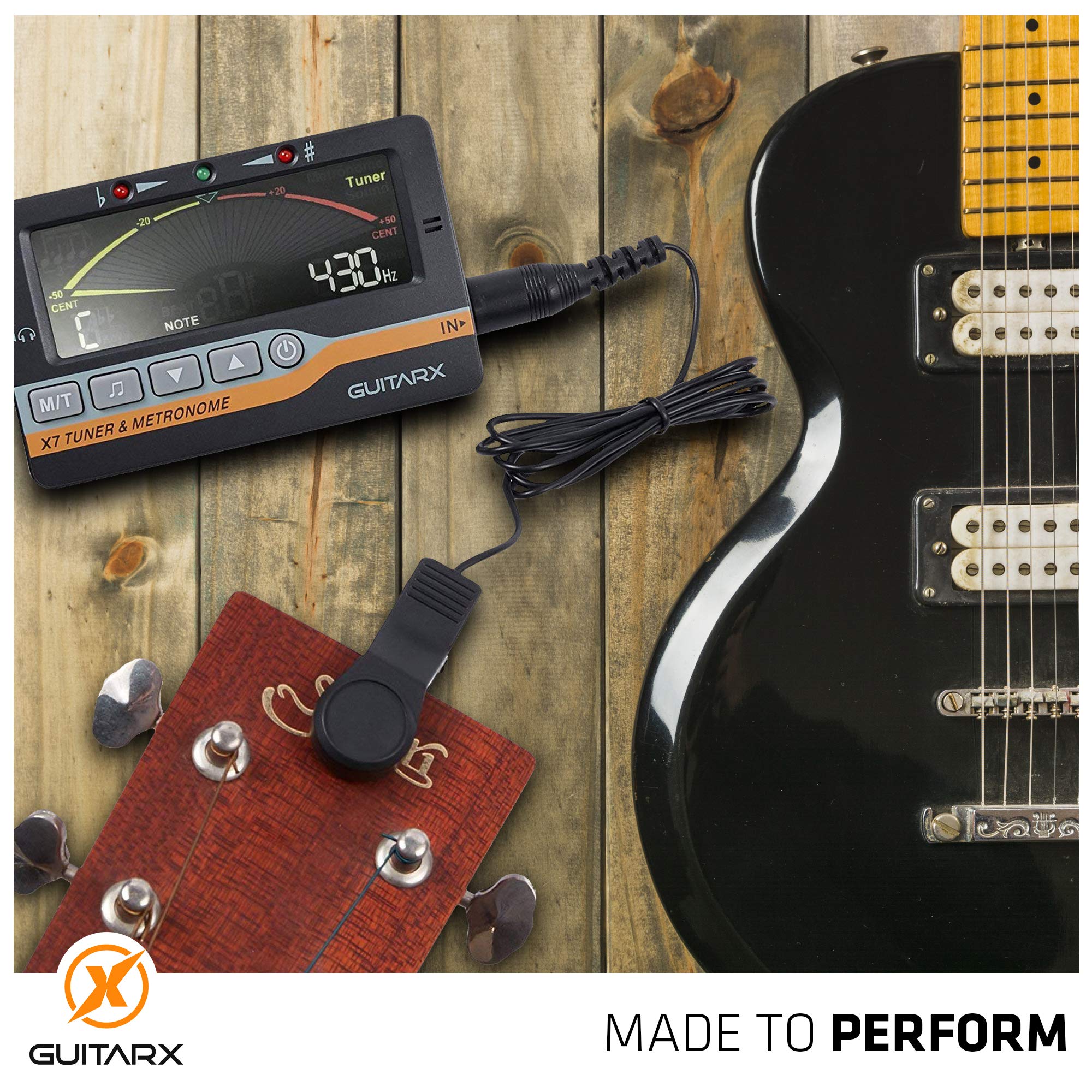 GUITARX X7 - Chromatic Tuner Metronome and Tone Generator for All Instruments - Chromatic, Ukulele, Violin, and Bass Tuning Modes - #1 Among Guitar Tuners - Most Advanced Sensor in The Market