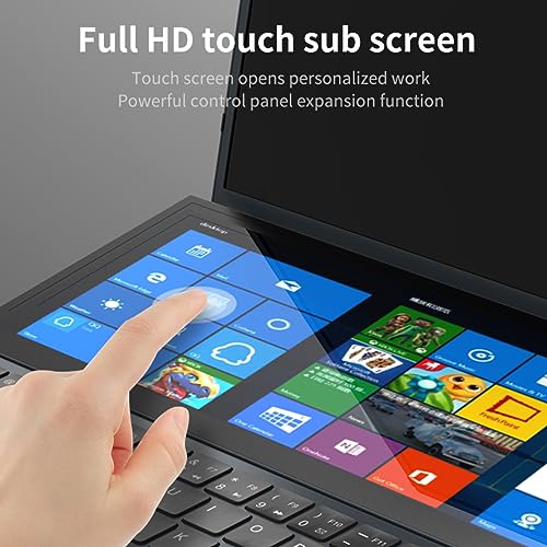 Laptop, 16in HD Main Screen 14in Touch Sub Screen Double Screen Laptop, 16GB RAM 256GB ROM, 13600mAh Battery, PC Laptop for Intel for Core I7, for Windows 10 11, for Business Study