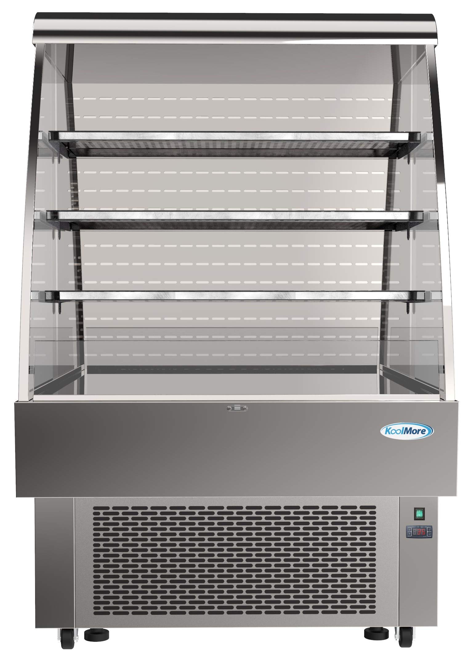 KoolMore - CDA-13C Open Air Merchandiser Grab and Go Refrigerator with LED Lighting and Night Curtain - 13.4 cu.ft