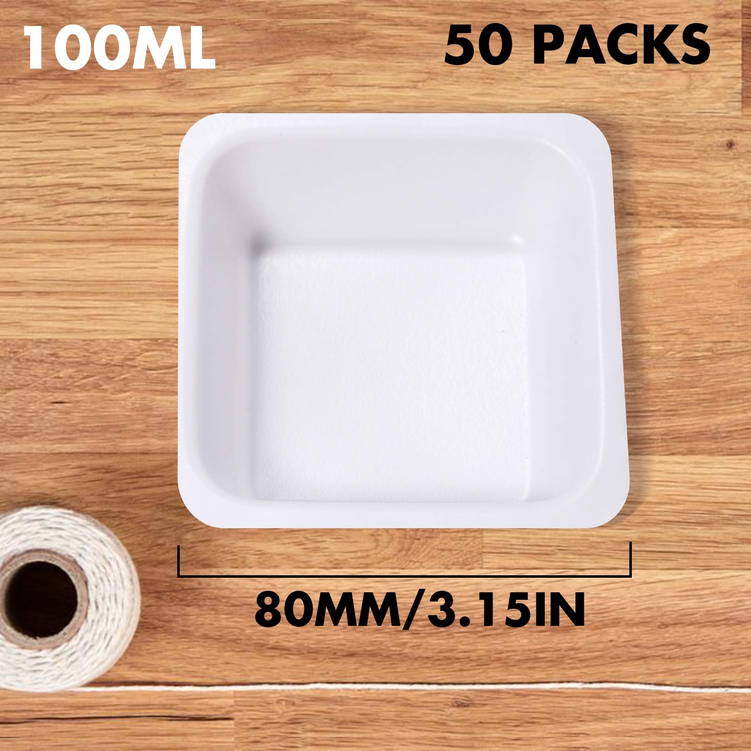 Young4us 7ml 100ml Weigh Boat Set, 100 Pack Small & Large Lab Weighing Dishes for Measuring, Storing, Mixing Powders & Liquids with Easy Pour Design Disposable Mini Plastic Square Dish Scale Tray