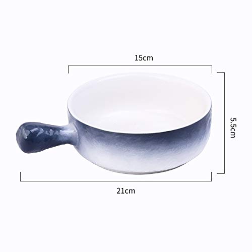 Liwes French Onion Soup Bowls with Handles, 21 Ounce for Soup, Chili, Beef Stew, Chip Resistant, Dishwasher Microwave Safe Stone Embossed Pattern, Ceramic Bowls for Cereal, Stew, Chill, Set of 2