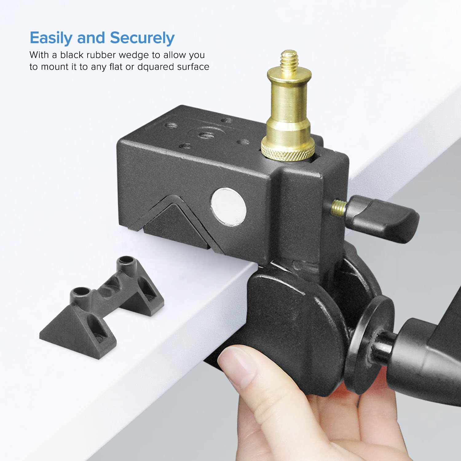 LimoStudio [1 Pack] Super Clamp with Standard Metal Stud 1/4" & 3/8" Screw for Photo Video Studio, Multi Purpose Use, AGG1108