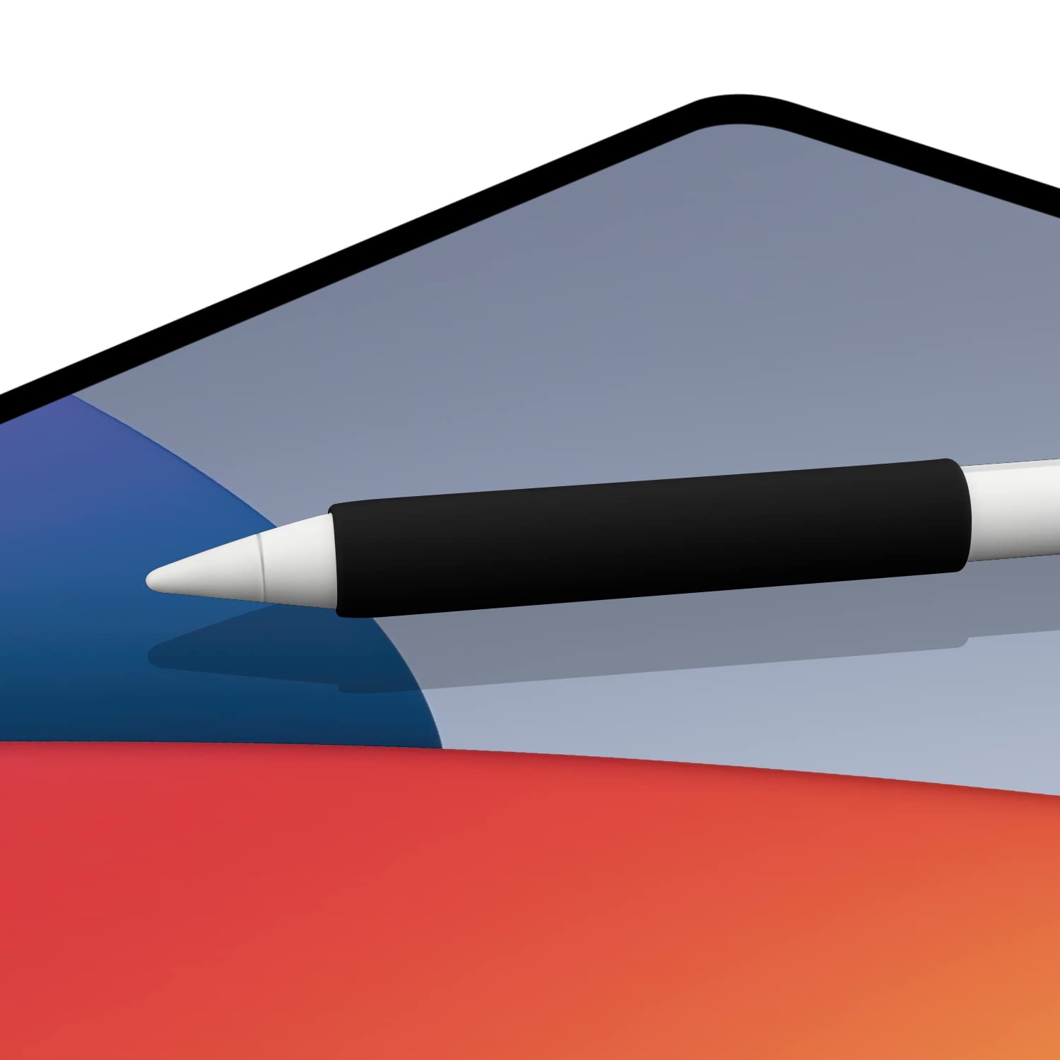ProElife 2-Pack Slim Grip Holder Anti-rolling Silicone Protective Sleeve Cover for Apple Pencil 2nd & 1st Gen iPad Pro 12.9'' 11''/ iPad 10.9''2022 Stylus Accessory Kits (Black/White)