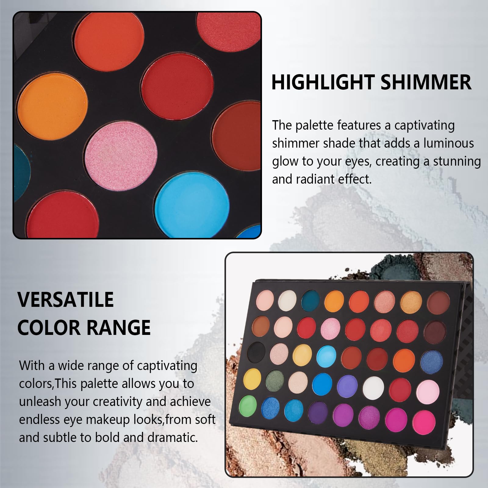 Rechoo 35 Colors Eye shadow Palette Eye Makeup, Neon Eyeshadow Palette Pallet Matte Colorful Shimmer Metallic Bright Color Pigmented Paleta Highlight Cosmetics