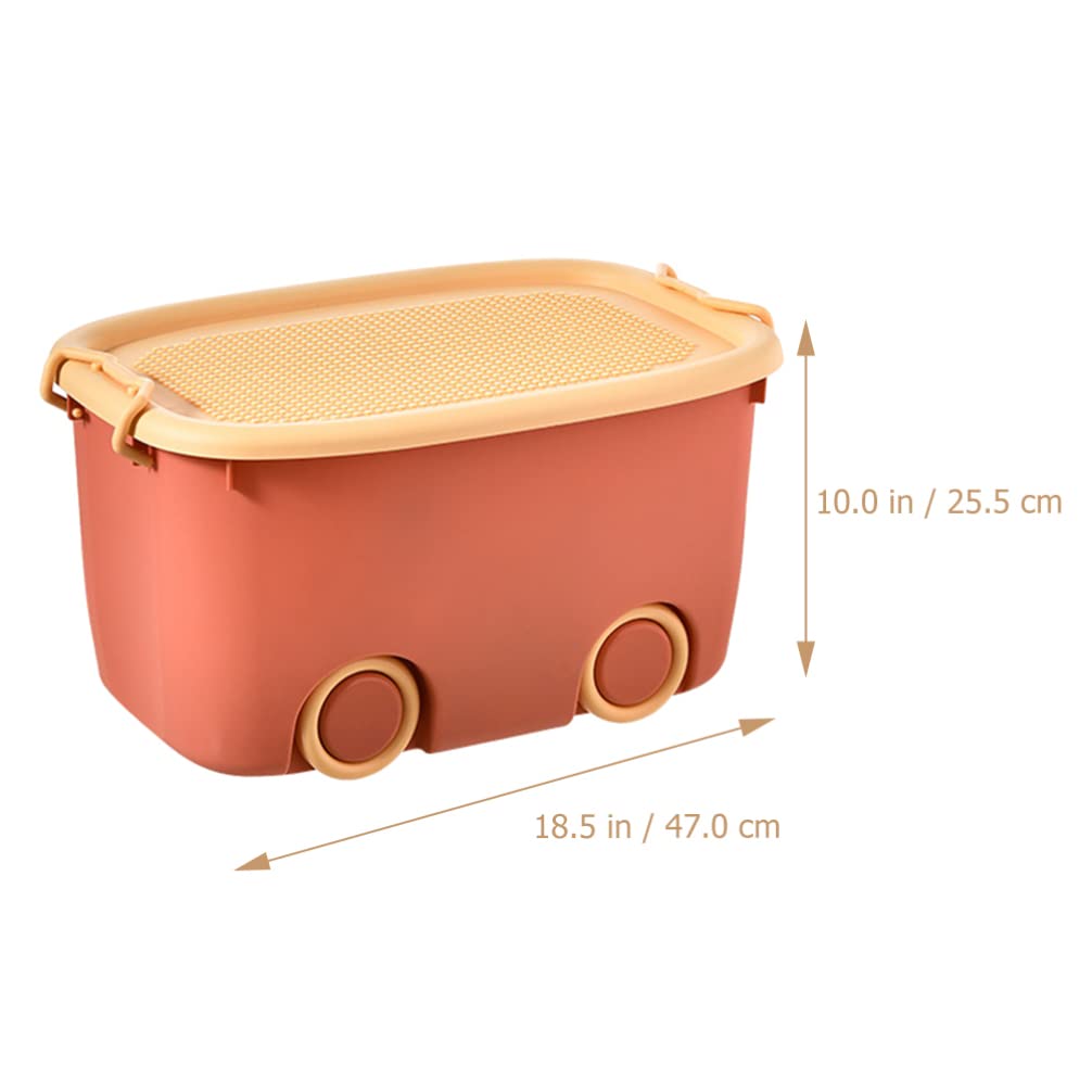 LIFKOME Stackable Toy Storage Box with Wheels Rolling Storage Box with Snap Lid Handle& Latches Wheeled Storage Durable and Reusable Storage Bins with Latching Lids