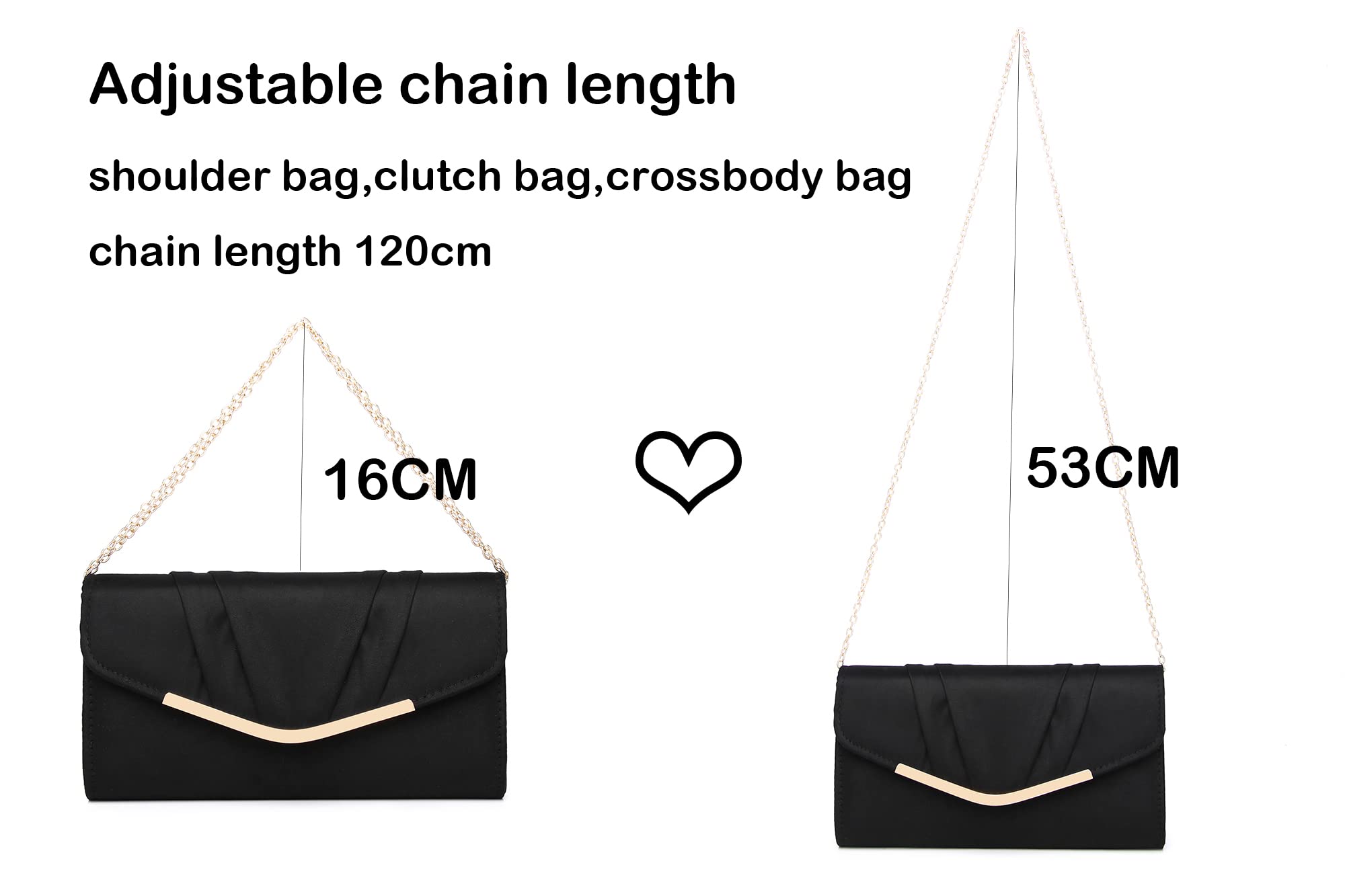 MUDUO Women Faux Suede Envelope Clutch Purse Evening Handbag Foldover Shoulder Crossbody Bag (Black)