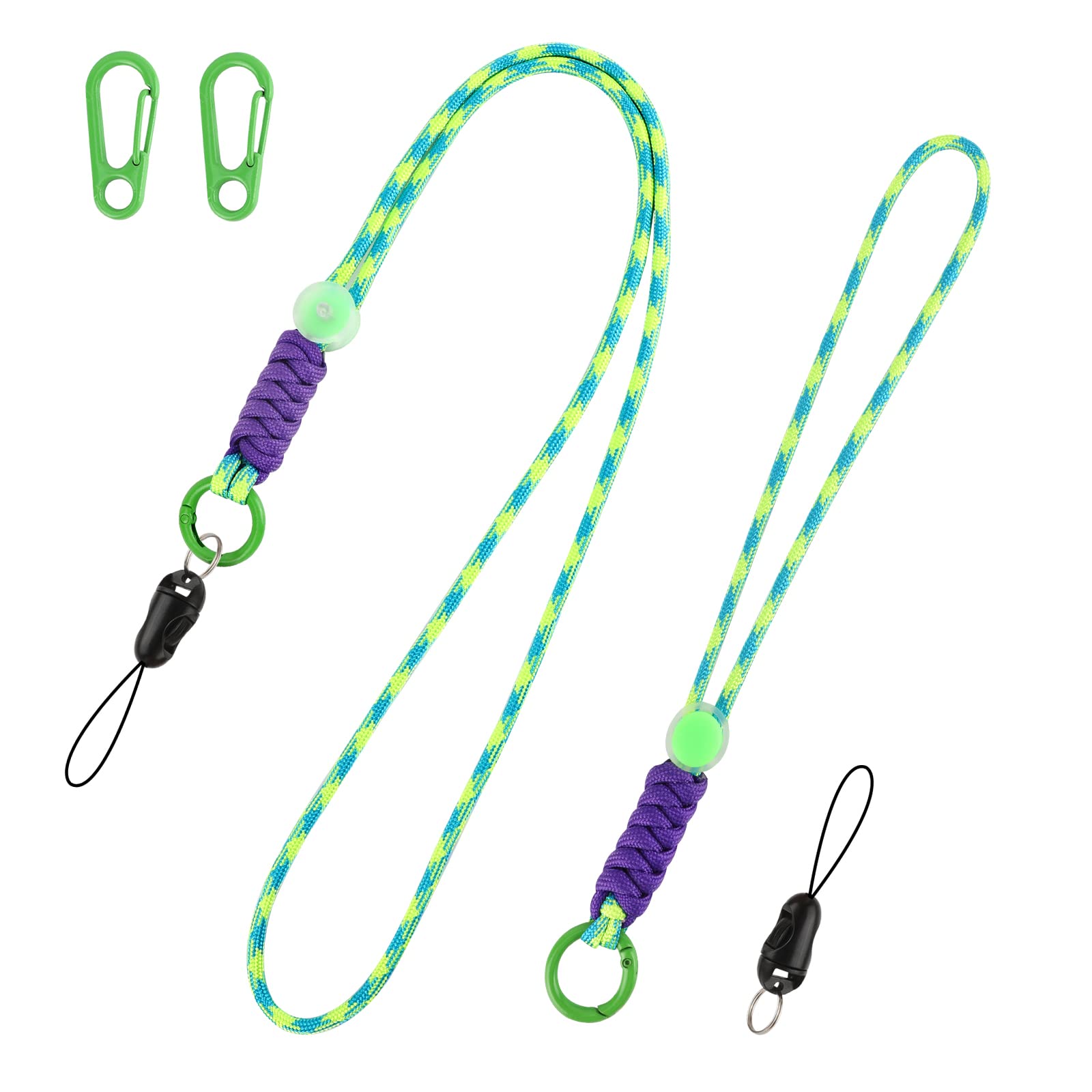 OOTSR 2PCS Green Universal Bluetooth Earphones Lanyard Hand Strap Universal Phone Cord Wrist Strap String Compatible with Wallet, Phone Cases, USB Flash Drives