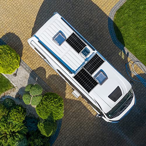 MEGSUN 100 Watt Monocrystalline Solar Panels are Designed to Provide 12 Volt, 22.8% High-Efficiency Power to Various Off-Grid Applications, Such as RV Boats, Batteries, Home Roofs, Campers, and More