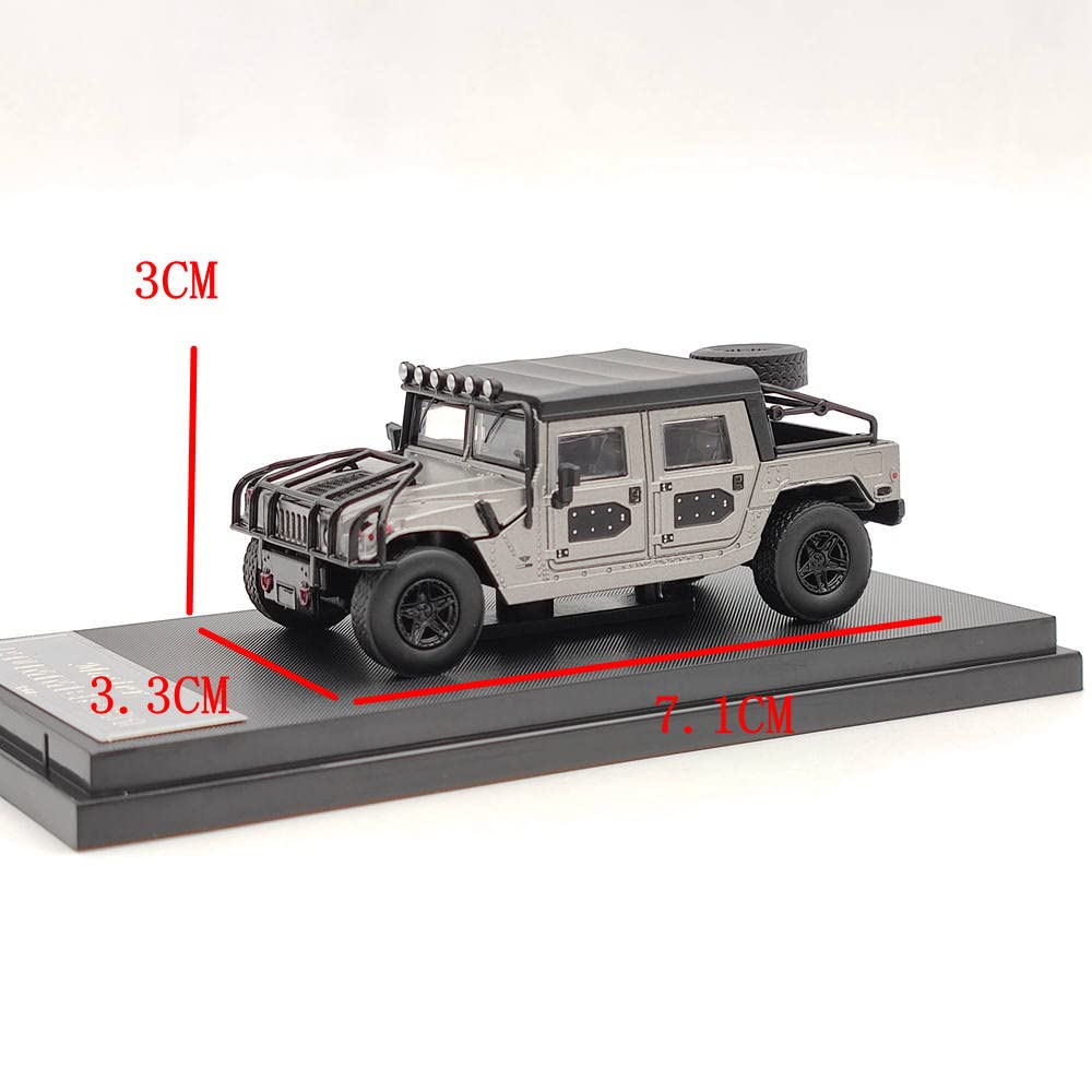 Master 1:64 Scale Hummer H1 Pickup Truck Shelf Diecast Toys Car Models Collection Gifts (Grey)