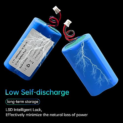Qimoo 3.7V 4400mah-16.28Wh Rechargeable Battery Pack Lithium Ion Batteries with PH2.0mm Connector for DIY Electronics Products, Toys, Lighting, Bluetooth Equipment