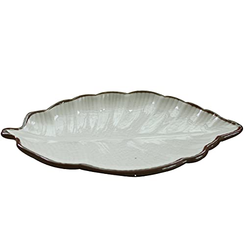 LLDAYU Porcelain Spoon Rest for Kitchen Counter, 7 inches 2 Pieces of white Leaf Shaped Ceramic Spoon holder, Kitchen Utensils, Farmhouse Kitchen Decor and Accessories (Dishwasher Safe)