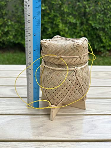 Small Bamboo Sticky Rice Box Storage Basket Container Multi-Purpose