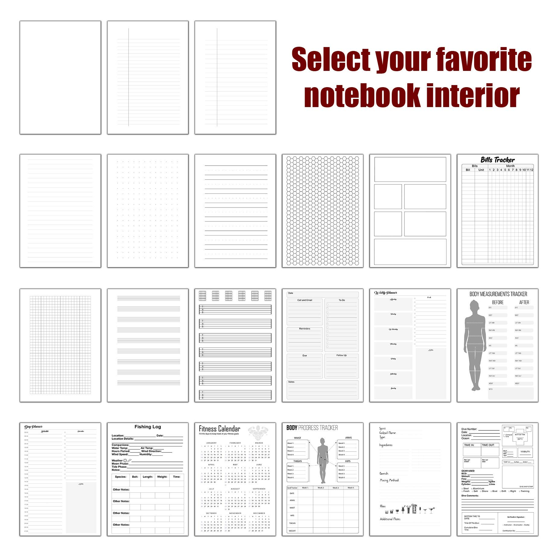 Lined Spiral Notebook Portrait Planner Of Notepad Aing Journaling Highland Notebooks Cow Journal Composition Lined Office Organizer Weekly Planner Body Measurements