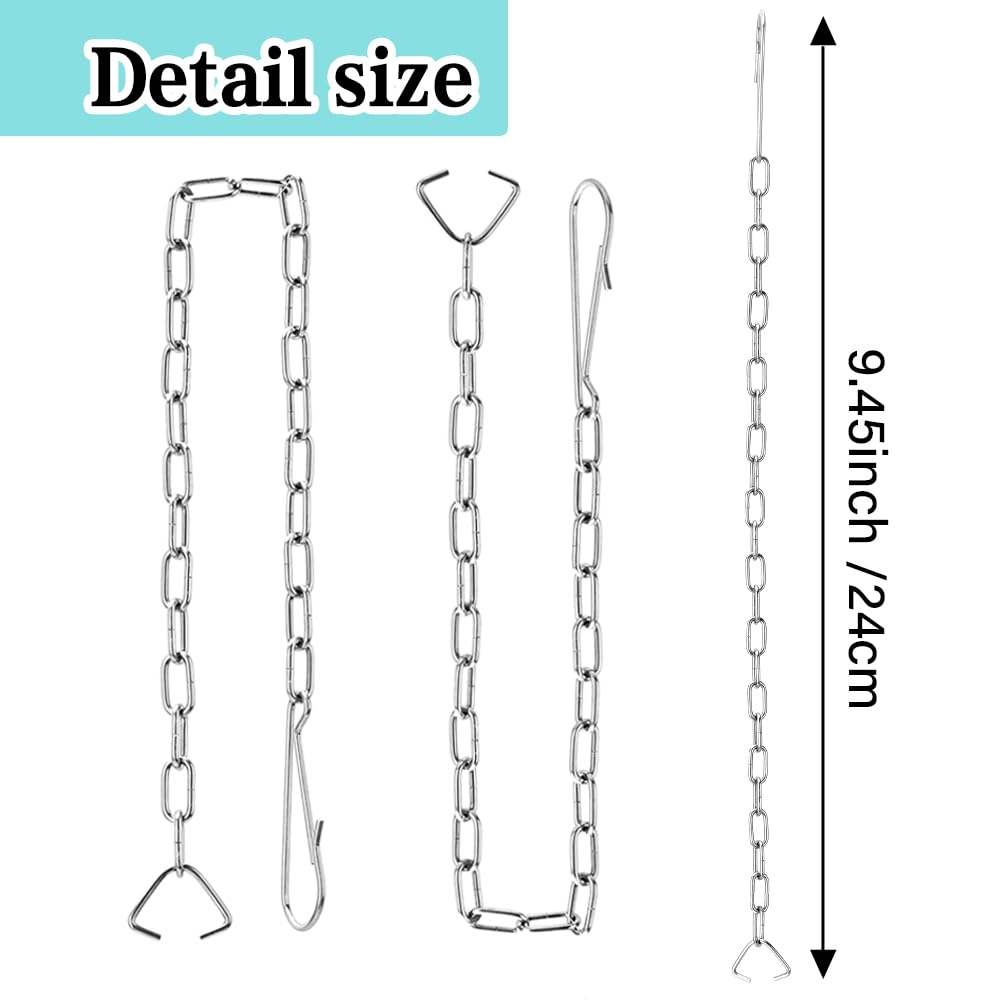 Toilet Flapper Chain, Stainless Steel Toilet Handle Chain, 2 Pack Toilet Flapper Chain Replacement Kit 9.45'' Universal Toilet Chain Toilet Flush Lift Chain Adjustable Length Fits Most Toilet Flappers