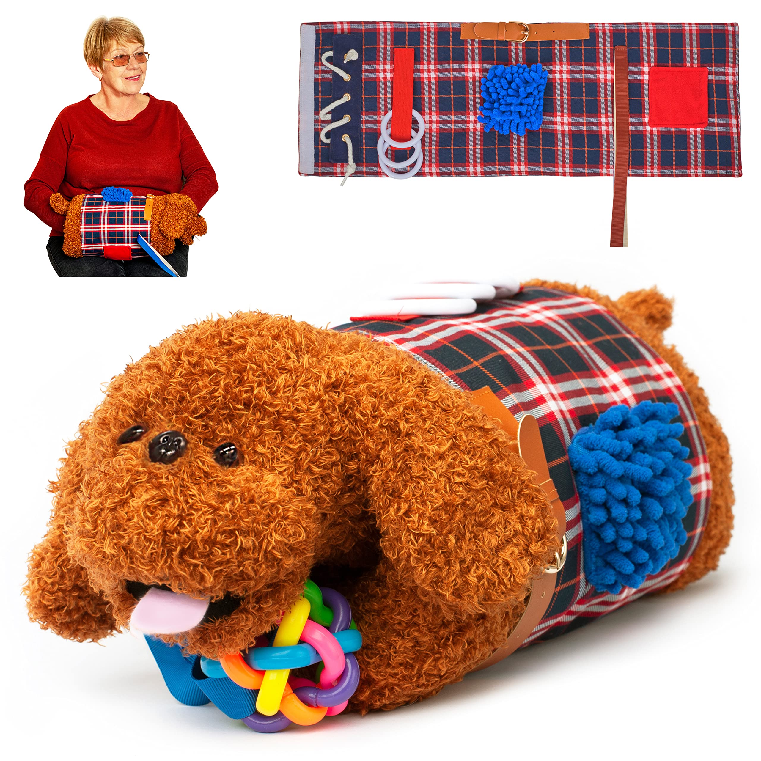 ODOXIA Fidget Muff and Blanket for Elderly | Fidget Blanket for Dementia | Dementia Products for Elderly | Gift and Activities for Seniors with Alzheimer’s or Dementia | Sensory Fidget Toys