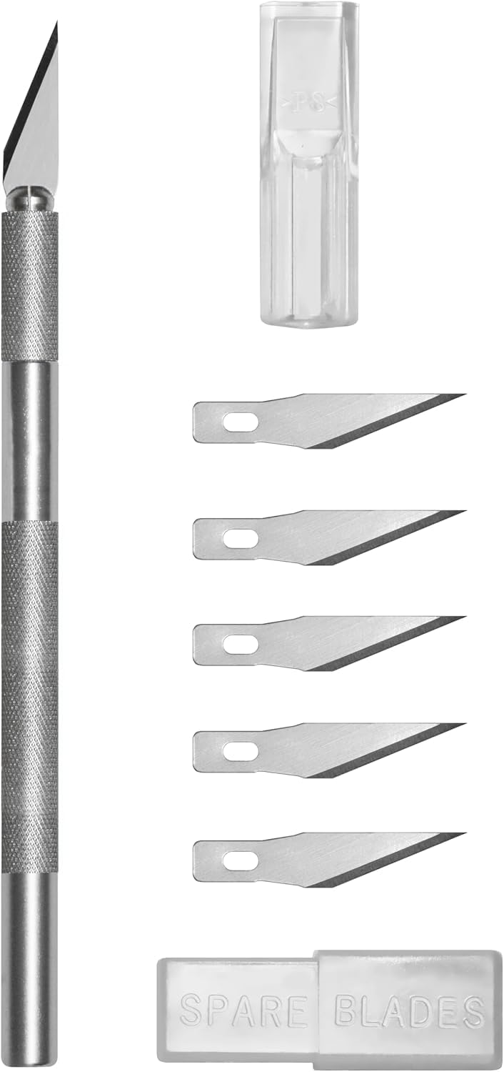 VViViD 6 pcs Modelers Knife With Spare 5 x Stainless Steel Blades And Protective Cover