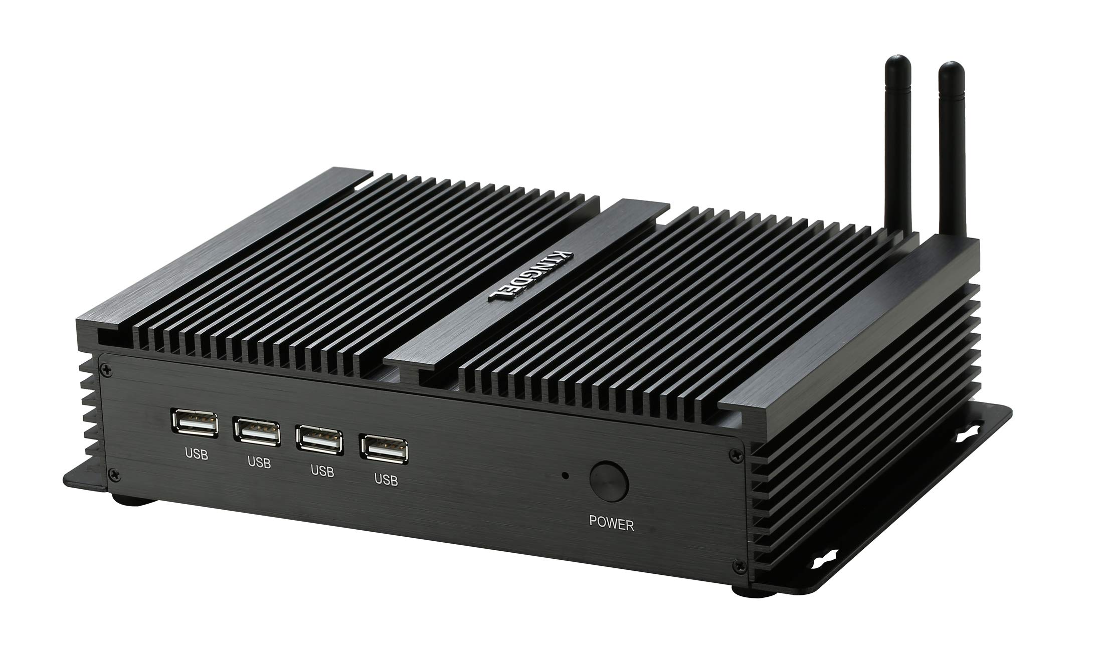 KINGDEL Powerful Mini PC, Fanless Industrial PC, Intel i5 Dual Core CPU, 8GB RAM, 128GB SSD, 2xNICs, 4xUSB 3.0, 4xCOM RS232, HD Port, Metal Case, W-11 Pro