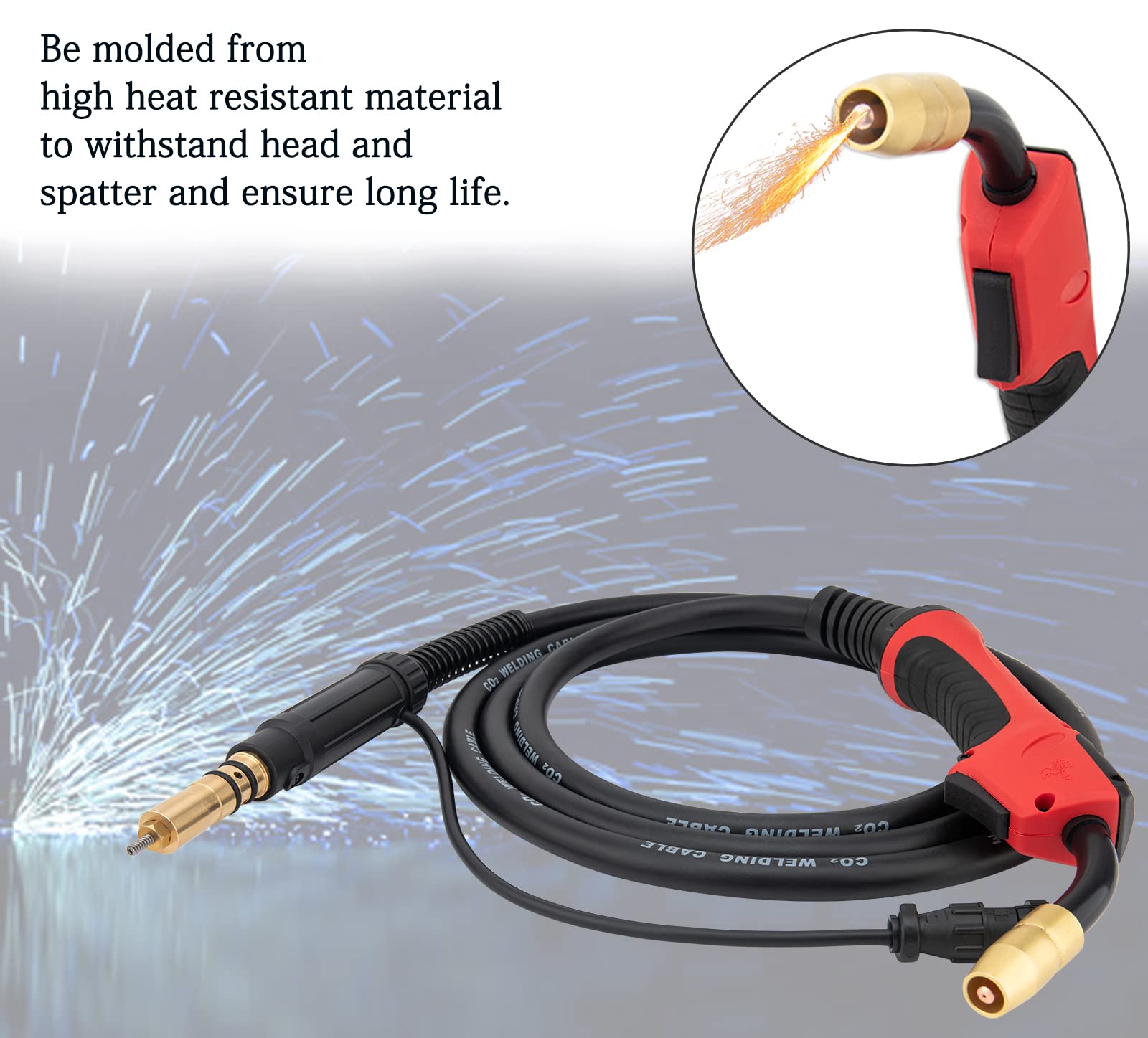 MIG Welding Gun Torch Stinger, Flexible MIG Gun 100A 10ft Compatible with Miller M-100 M-10#248282 - Mig Welder Stinger