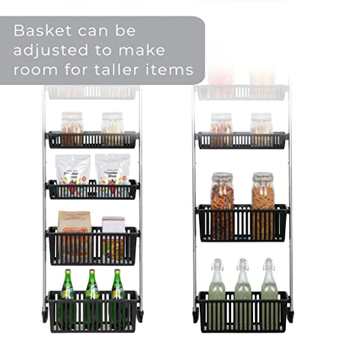 Smart Design Over-the-Door Organizer for Storage β Perfect for Pantry Organization, Bedroom, Bathroom Storage, Playroom, or Kitchen - Adjustable Steel Frame with 8 Baskets & Wall Mount β Black