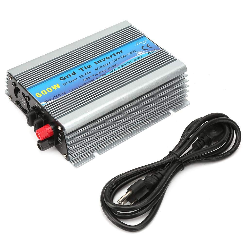 Household Solar Power Inverter DC 2260V Stackable Grid Tie Solar Inverter 600W Pure Sine Wave High Efficiency for Air Conditioners Home Theaters(AC 100120V)