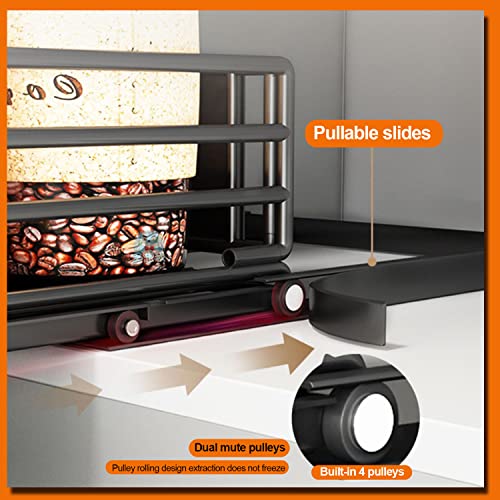Under Sink Organizer and Storage, Under Sliding Cabinet Basket Organizer 2-Tire Under Kitchen Bathroom Sink Storage, Multi-Purpose Under Sink Shelf Organizer Black,White
