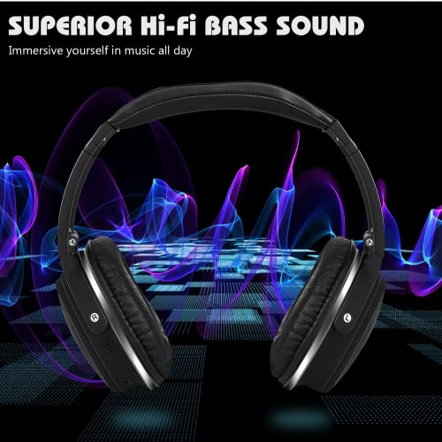 UrbanX UX991 Wireless Bluetooth Stereo Earphones High Resolution Audio Deep Bass Superior Comfort Over The Ear Headphones with Mic for Samsung Galaxy Tab S7 FE Phone Call Support